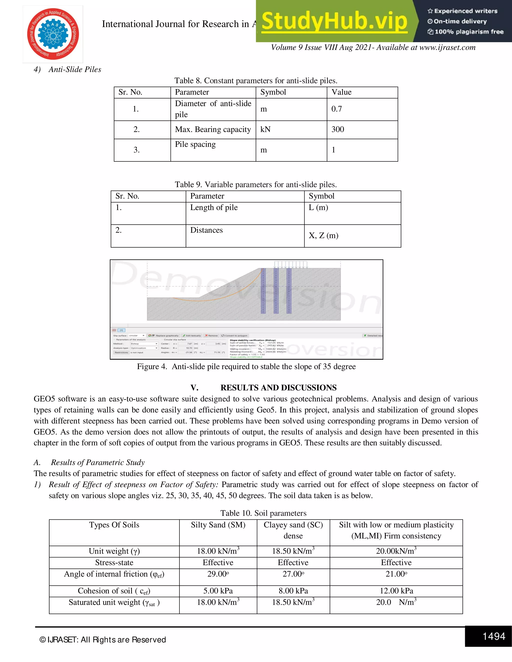 Analysis And Stabilization Of Slopes Using Geo5 Software | PDF