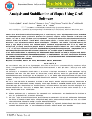 Analysis And Stabilization Of Slopes Using Geo5 Software | PDF
