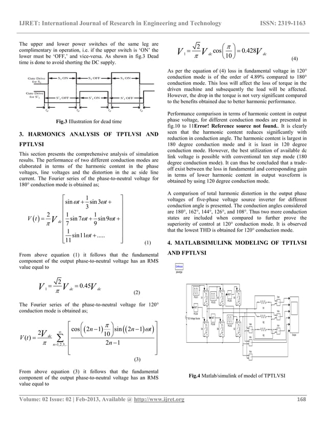 Analysis Approach For Three Phase Two Level Voltage Source Inverter And Five Phase Two Level