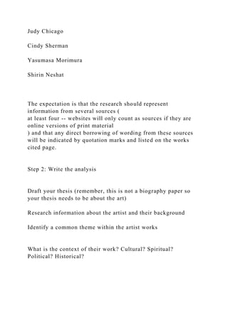 Analysis Assignment -Major Artist ResearchInstructionsYo.docx