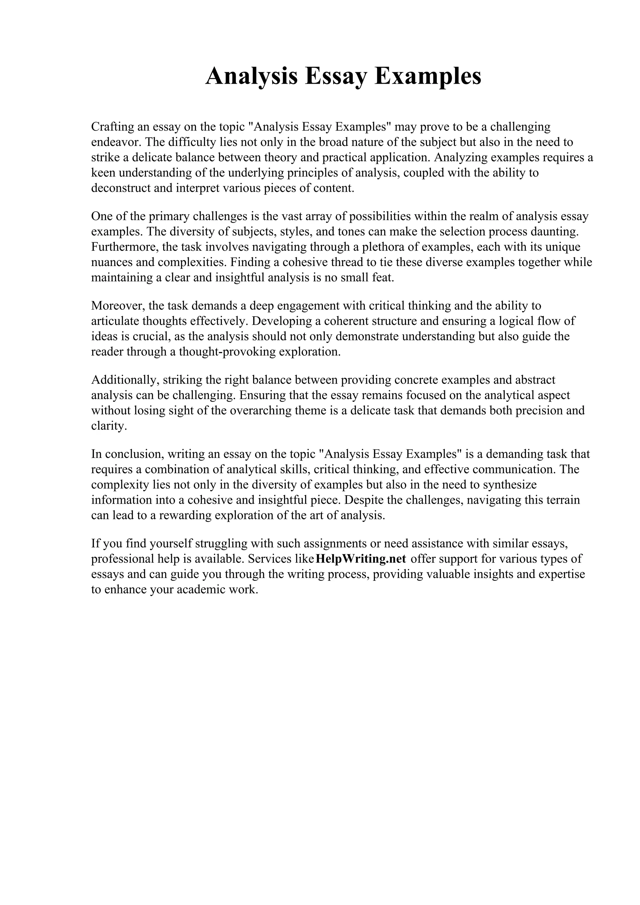 Analysis Essay Examples.pdf | Homework and Study | Education