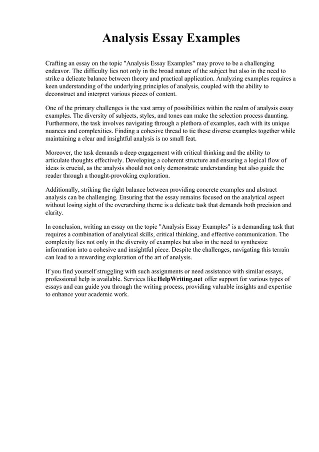 Analysis Essay Examples.pdf | Homework and Study | Education