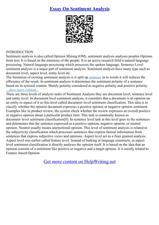 Analysis Essay Introduction | PDF