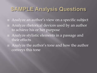 Analysis essay power point | PPT
