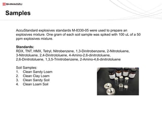 Automated Analysis of Explosives in Soil Samples | PPTX