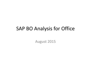 Analysis for office training | PPTX