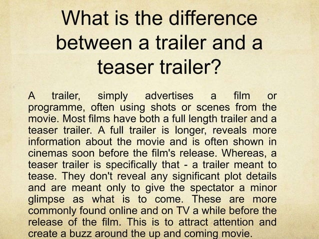 Analysis of our 3 chosen trailers; | PPT