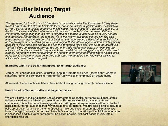 Analysis of our 3 chosen trailers; | PPT