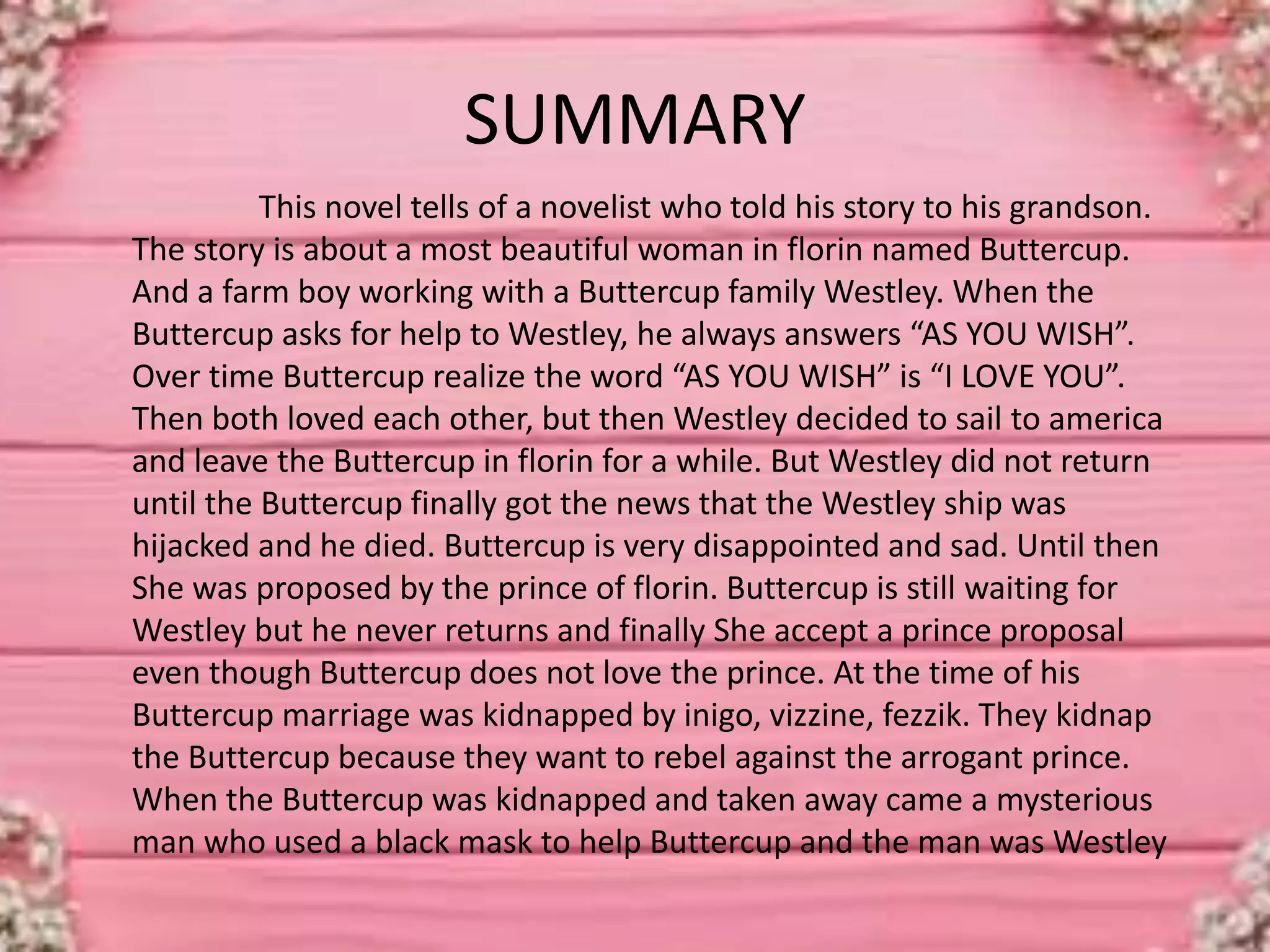 Analysis novel the princess bride | PPTX