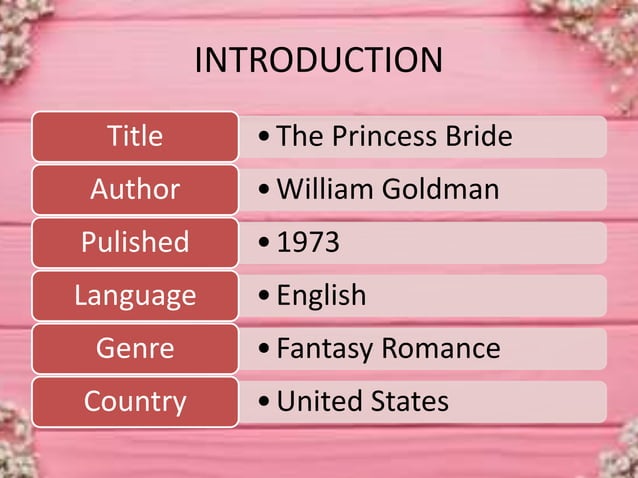 Analysis novel the princess bride | PPTX
