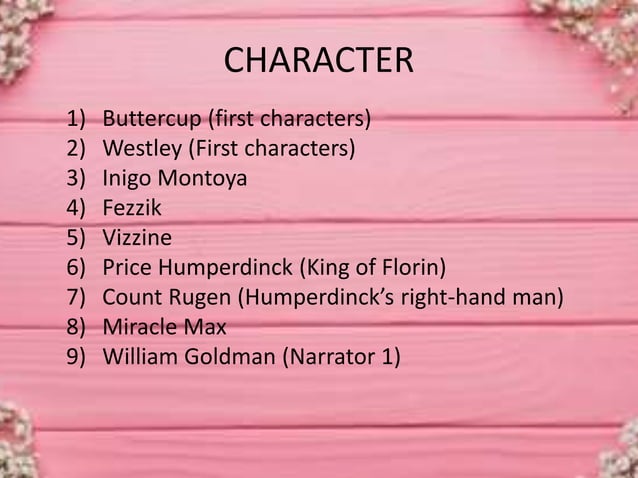 Analysis novel the princess bride | PPTX