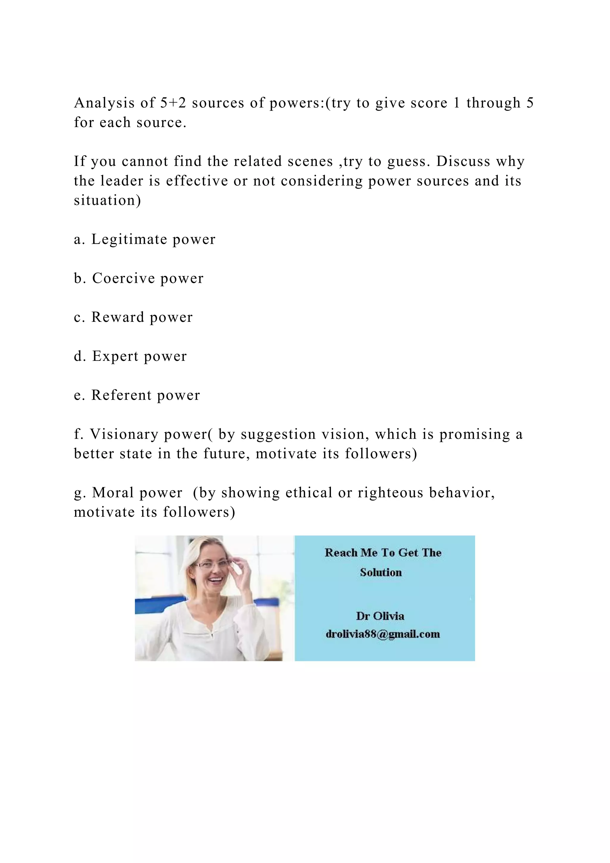 Analysis of 5+2 sources of powers(try to give score 1 through 5 for.docx