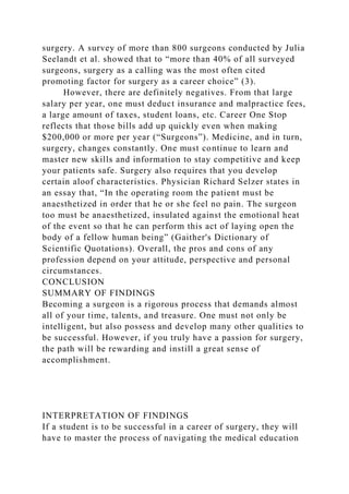 Analysis of a Career in SurgeryStude.docx