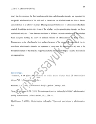 Analysis of administrative theory | PDF
