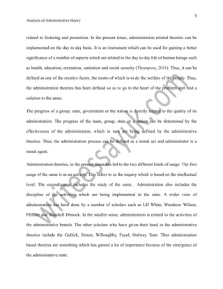 Analysis of administrative theory | PDF