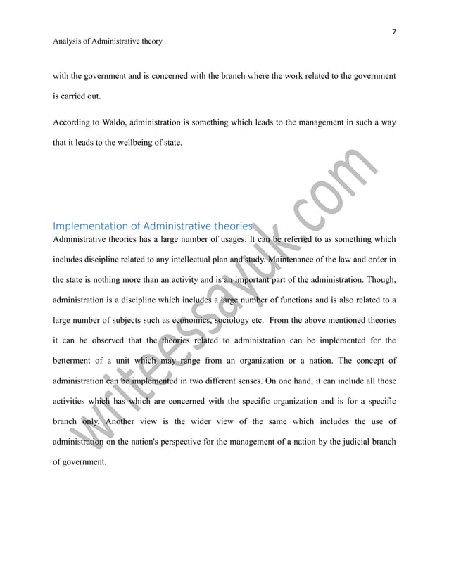 Analysis of administrative theory | PDF