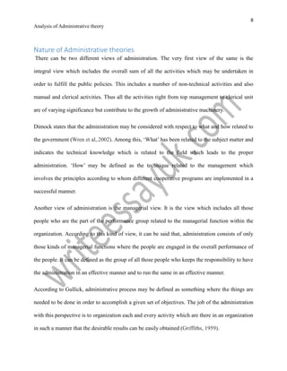 Analysis of administrative theory | PDF