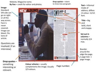 Analysis of a double page spread main task media | PPTX