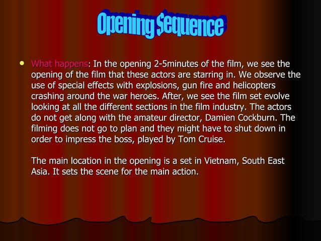 Analysis Of A Film Opening | PPT