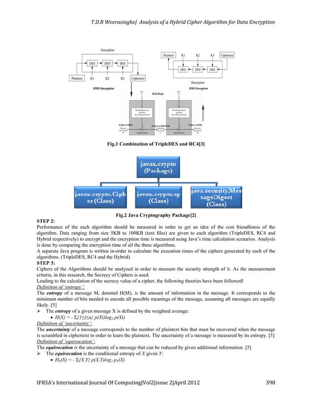 Analysis of a hybrid cipher algorithm | PDF