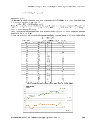Analysis of a hybrid cipher algorithm | PDF