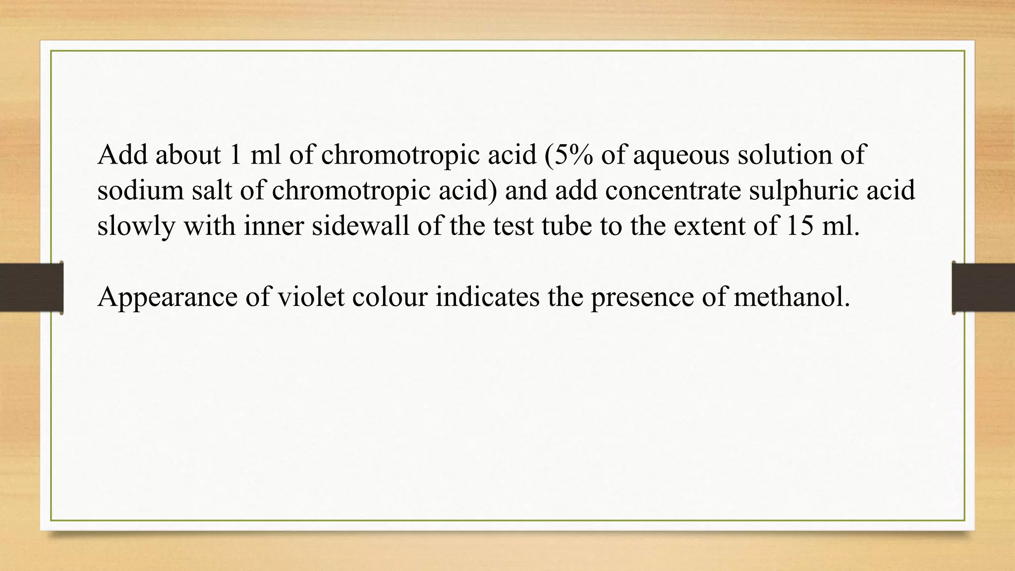 Analysis of alcohol | PPT