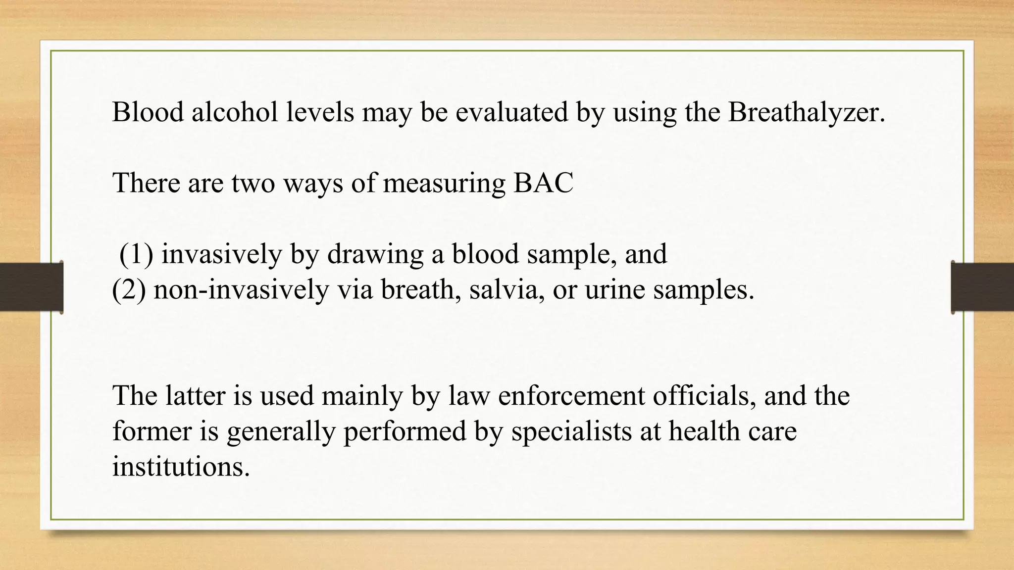 Analysis of alcohol | PPT