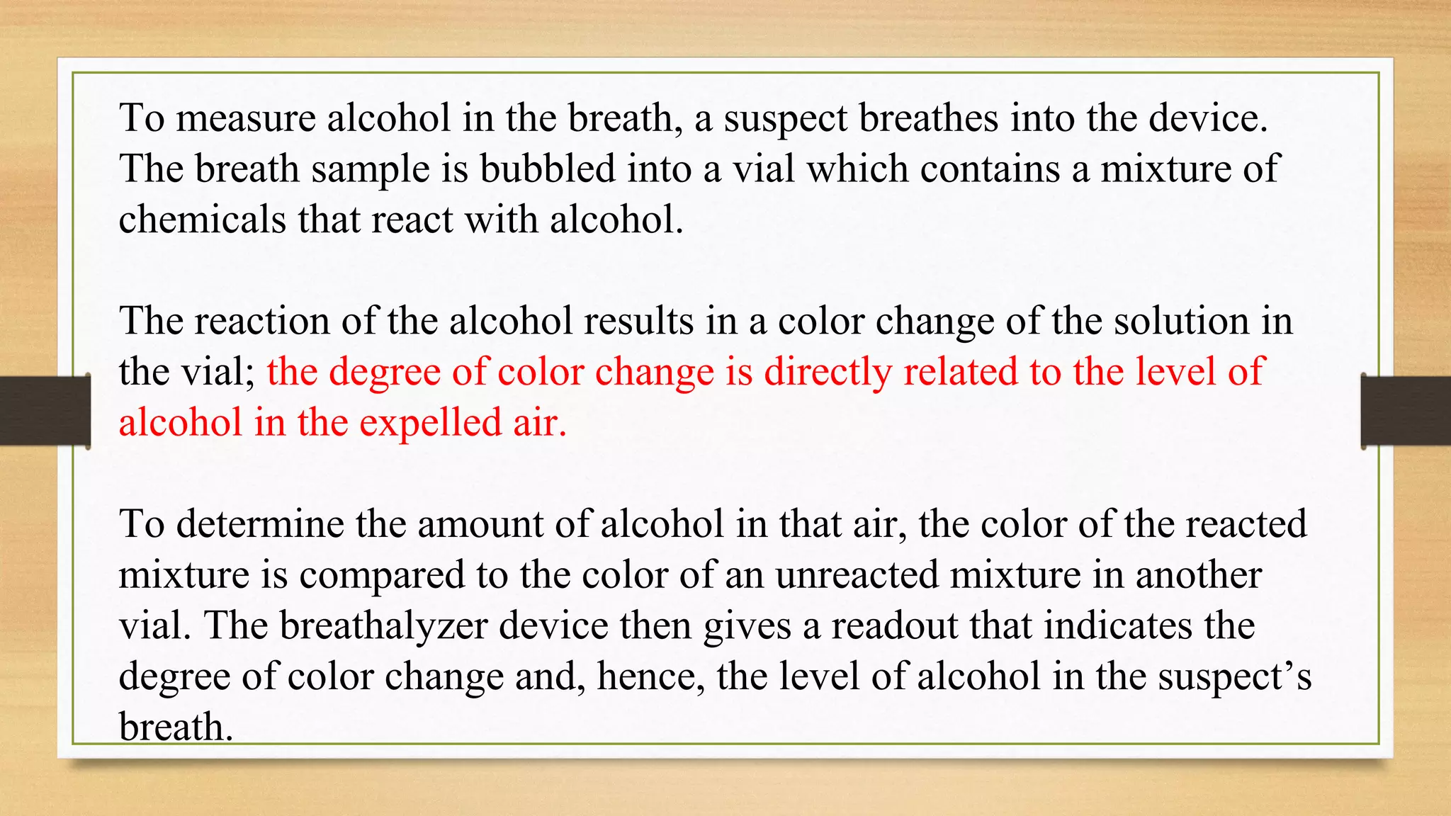Analysis of alcohol | PPT