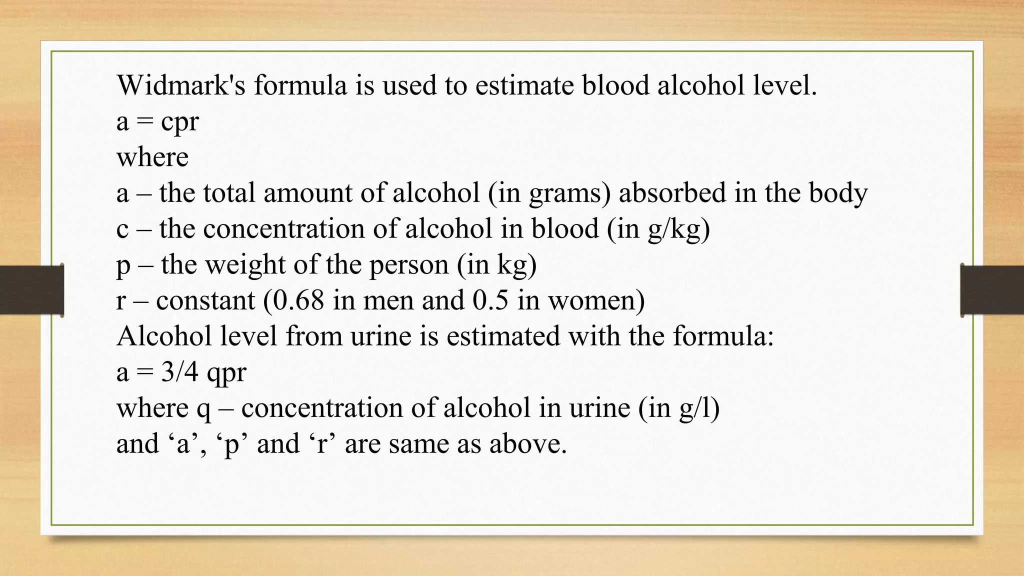 Analysis of alcohol | PPT