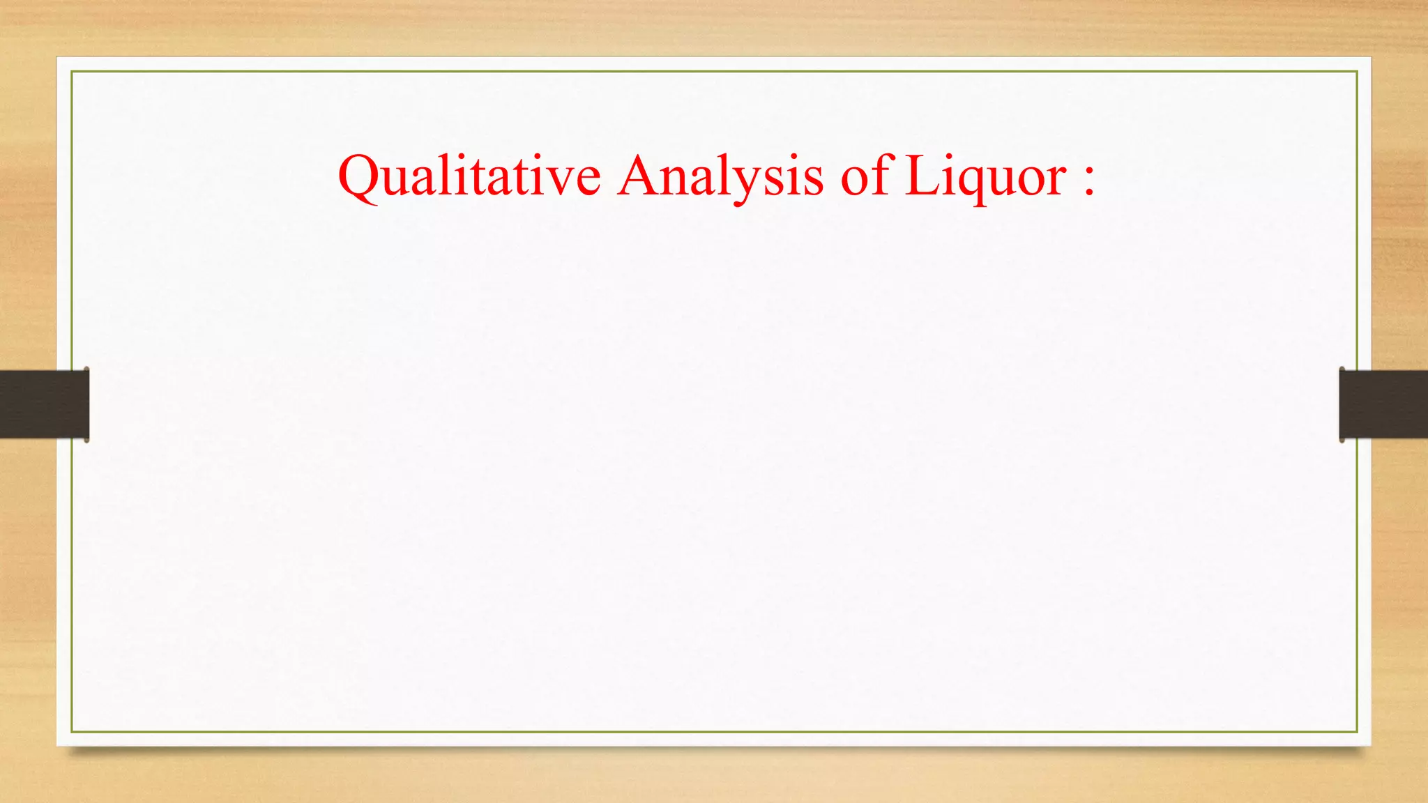 Analysis of alcohol | PPT