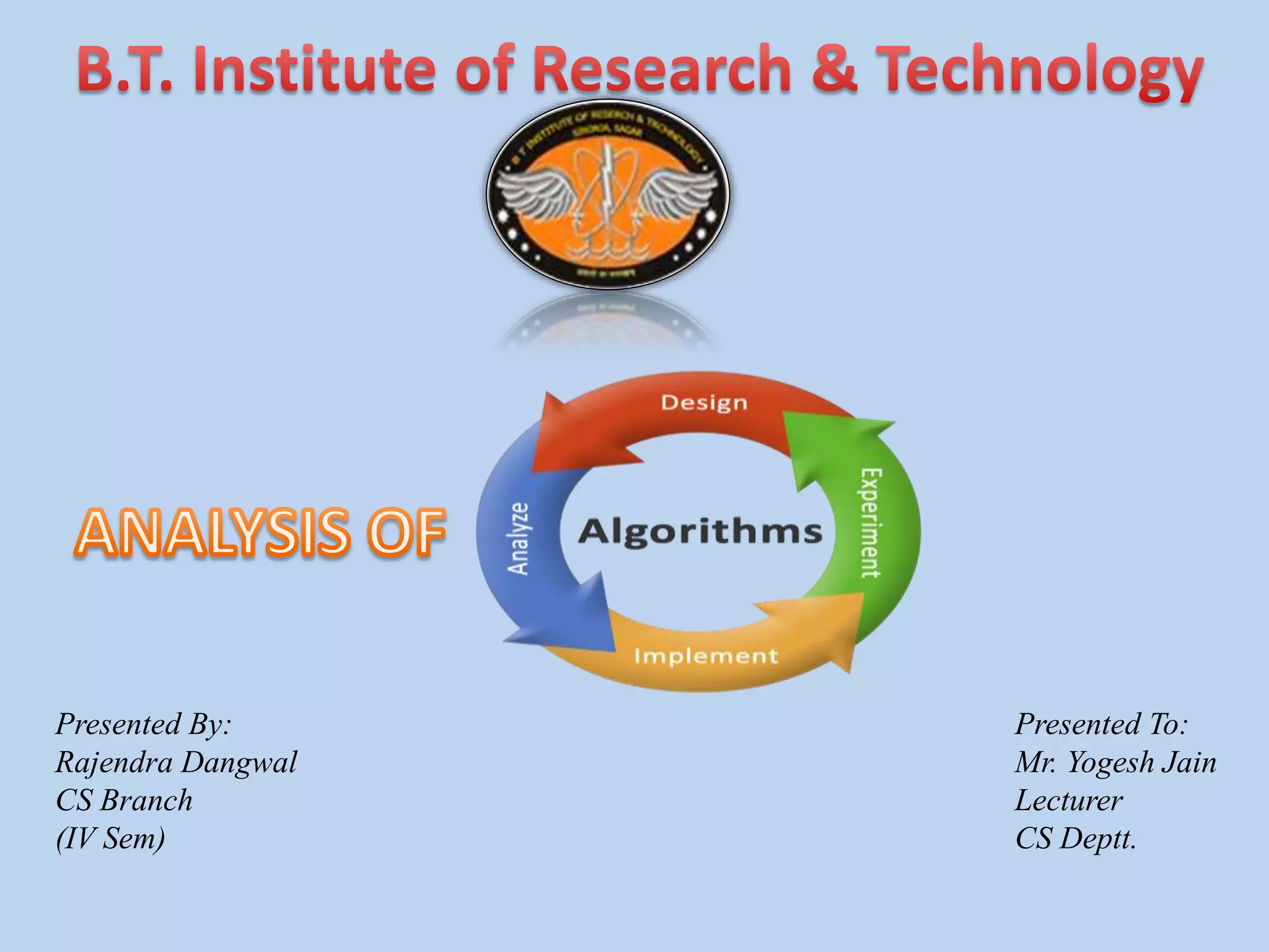 Analysis Of Algorithm Ppt