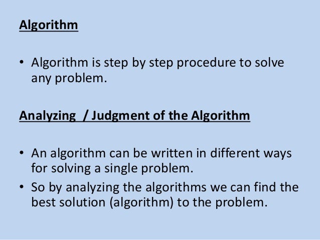 Analysis of algorithm