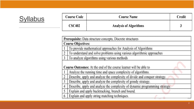 Analysis Of Algorithm Big Oh Notationomega Notation Theta Notation