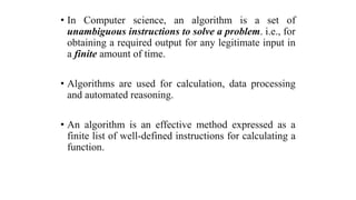 Analysis of algorithms | PPT