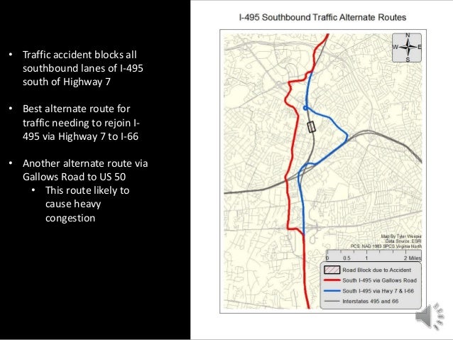 Analysis of Alternate Routes for Interstate 495