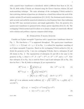Analysis of an E-plane waveguide T-junction with a quarter-wave transformer using overlapping T ...