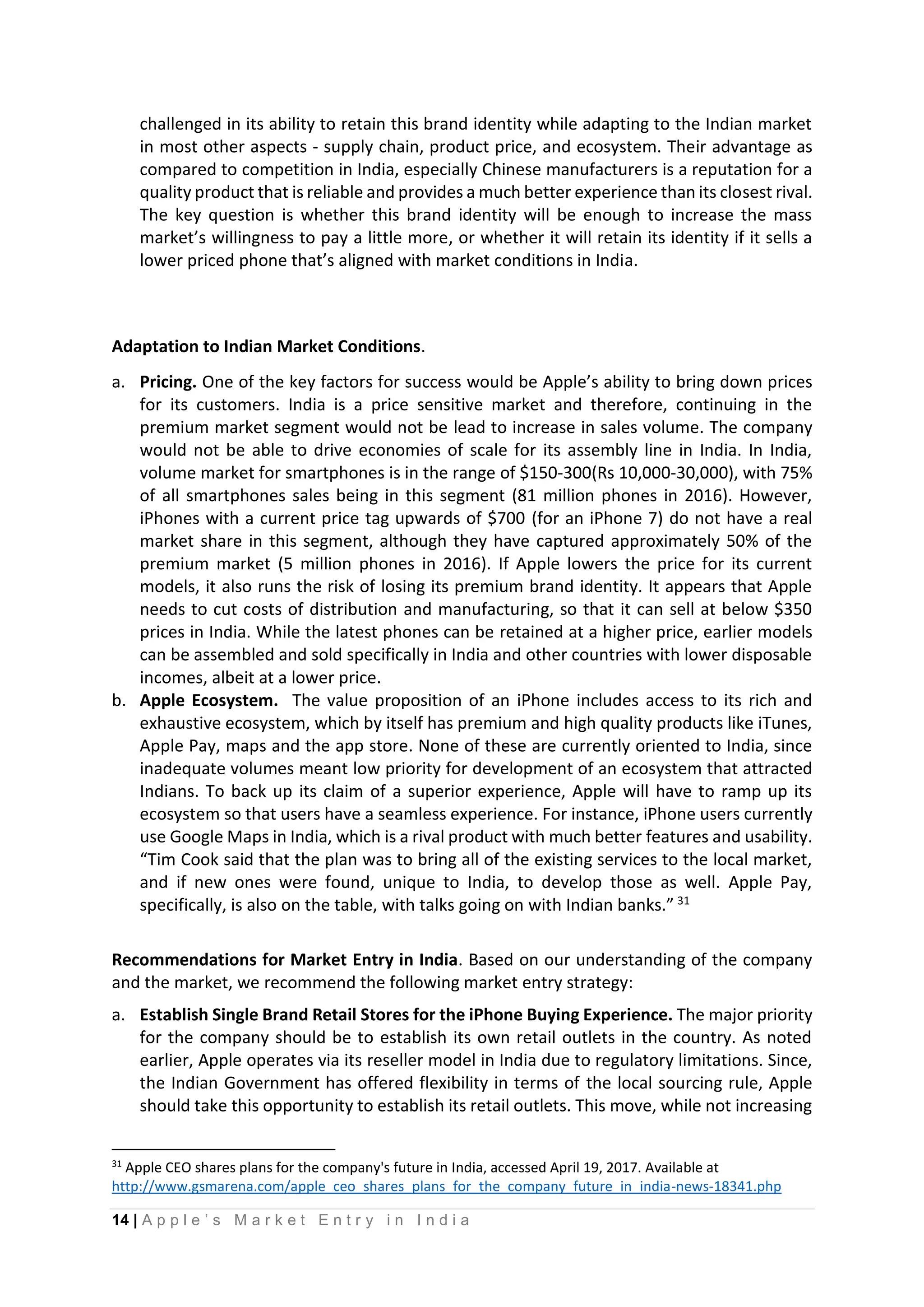 Analysis of Apple iPhone's Indian market entry | PDF
