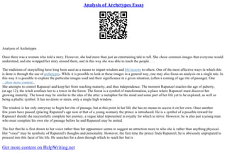 Analysis Of Archetypes Essay | PDF