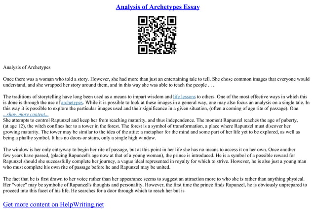 Analysis Of Archetypes Essay | PPT