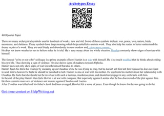 Analysis Of Archetypes Essay | PPT