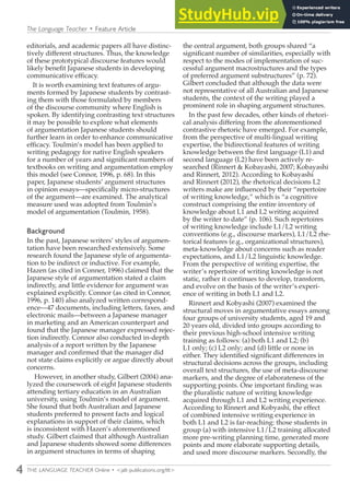 Analysis Of Argument Structures Inquiries Into Effective Writing | PDF