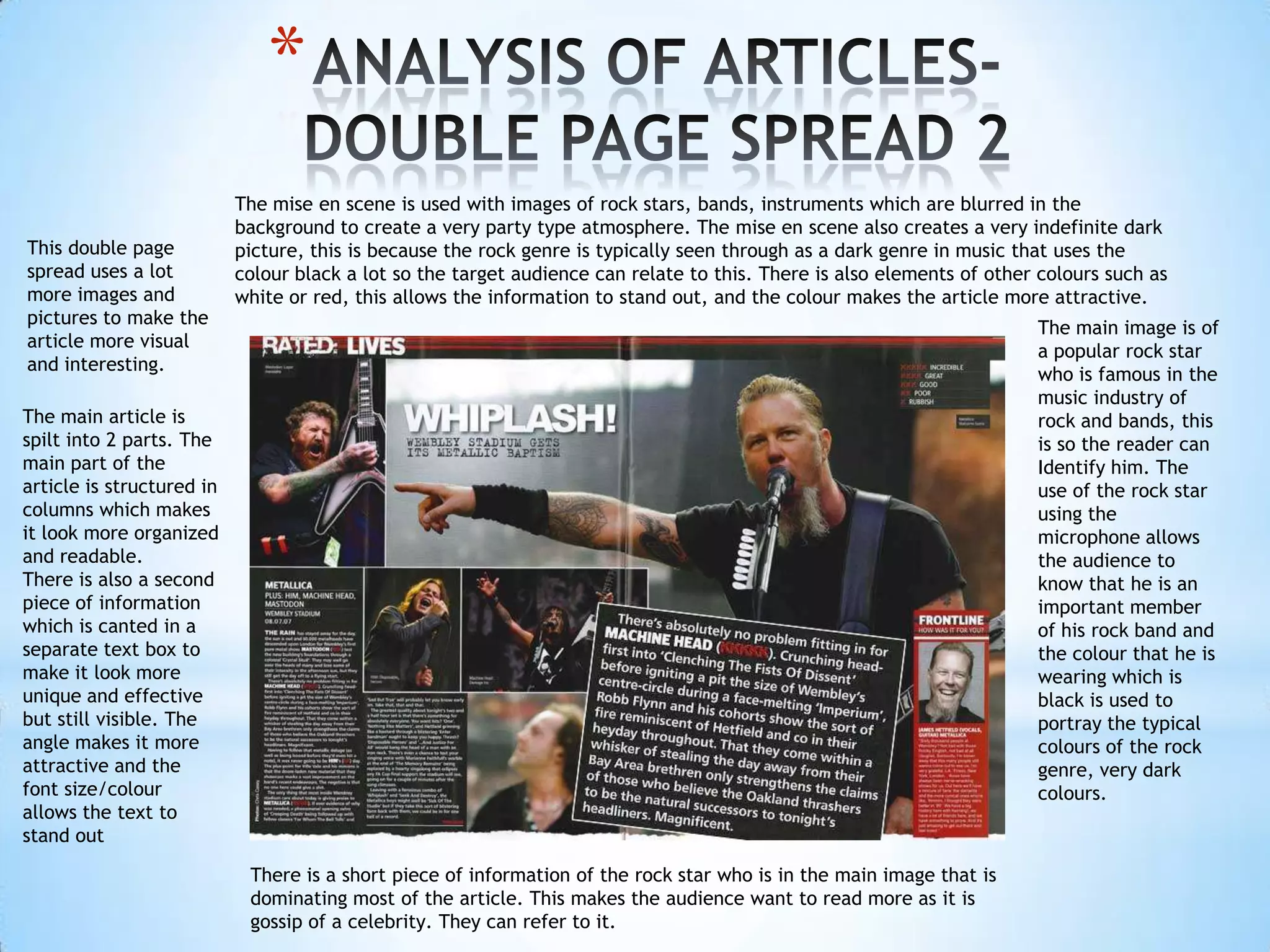 Analysis of articles double page spread | PPTX