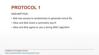 Analysis of a simple cryptographic protocol | PPT