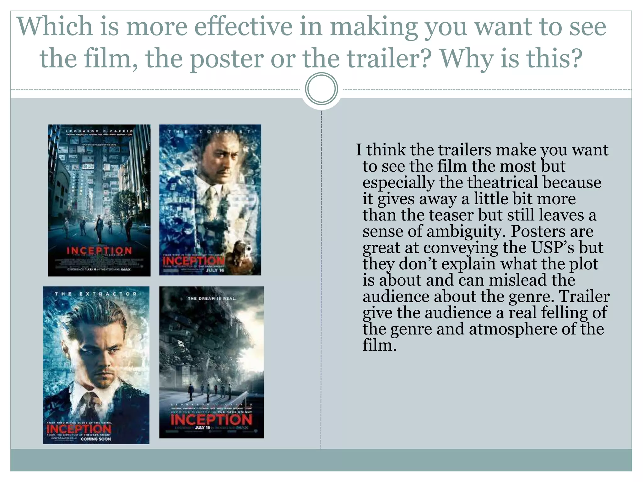 Analysis of a teaser and theatrical trailer | PPTX