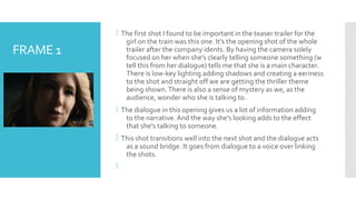 Analysis of a teaser trailer & a poster.odp start | PPT