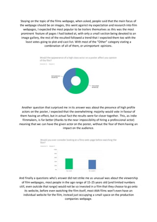 Analysis of audience questionnaire | DOCX | Movies | Entertainment
