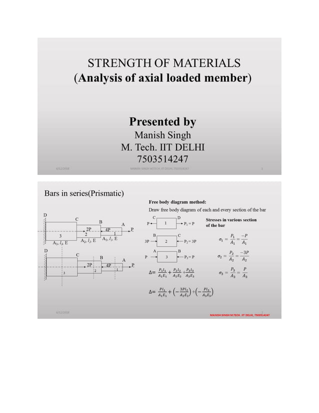 Analysis of axial loaded member | PDF