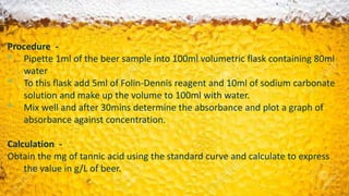 Analysis of beer | PPTX