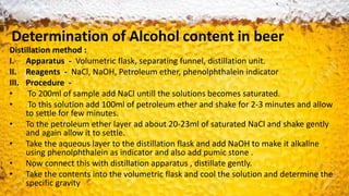 Analysis of beer | PPTX