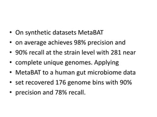 Analysis of binning tool in metagenomics | PPTX